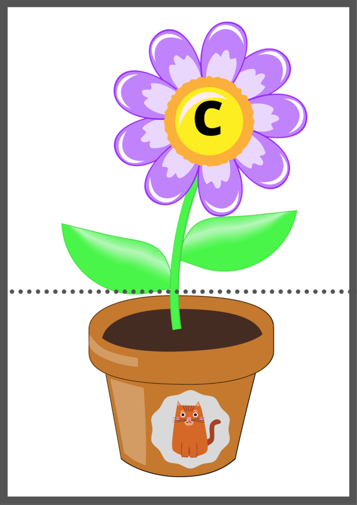 Дидактичний матеріал “Flower Pot ABC Matching”