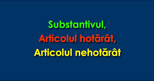 Articolul hotarat si articolul nehotarat | Конспект. Румунська мова