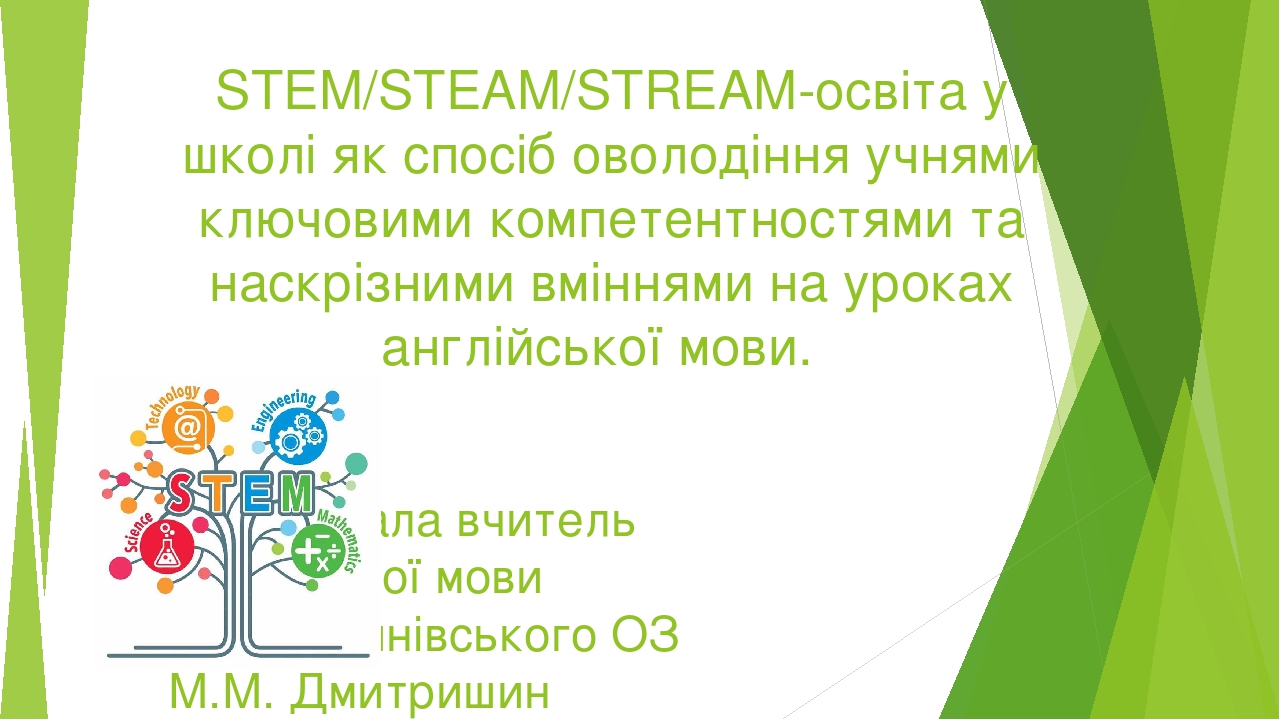 "STEM/STEAM/STREAM-освіта у школі як спосіб оволодіння учнями ключовими ...