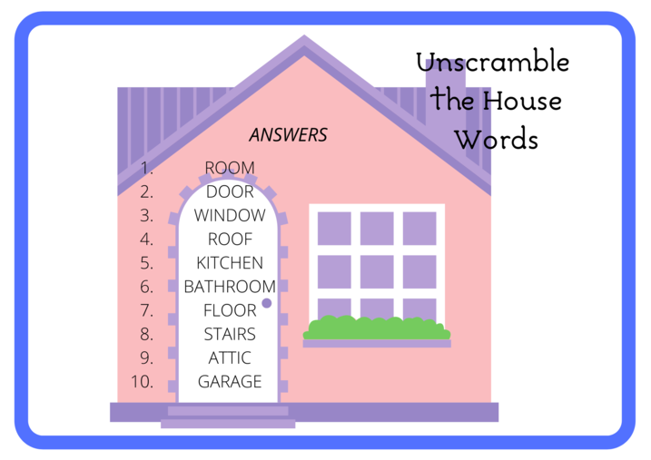 Дидактичні картки “Unscramble the House Words” | Інші методичні ...