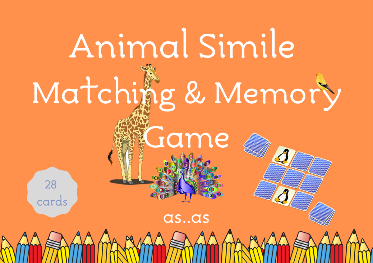 Дидактичний матеріал “Animal Simile Matching & Memory Game”