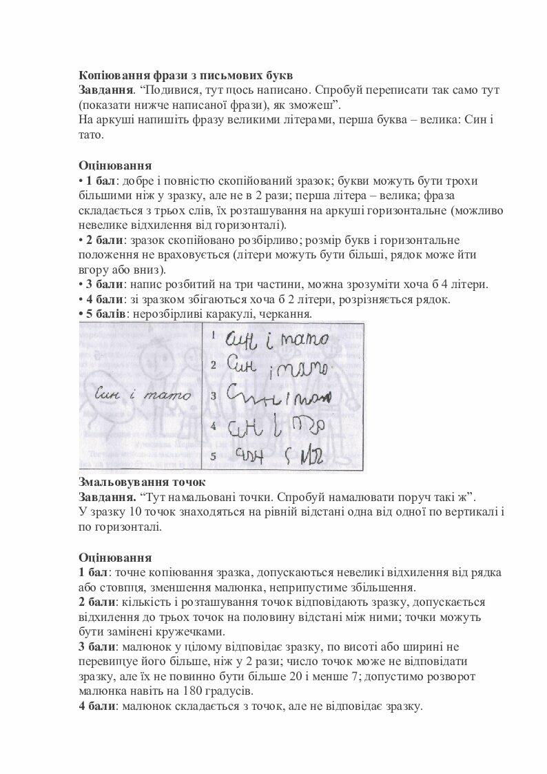 Діагностика готовності дитини до школи ТЕСТ КЕРНА ЙІРАСИКА Наукова