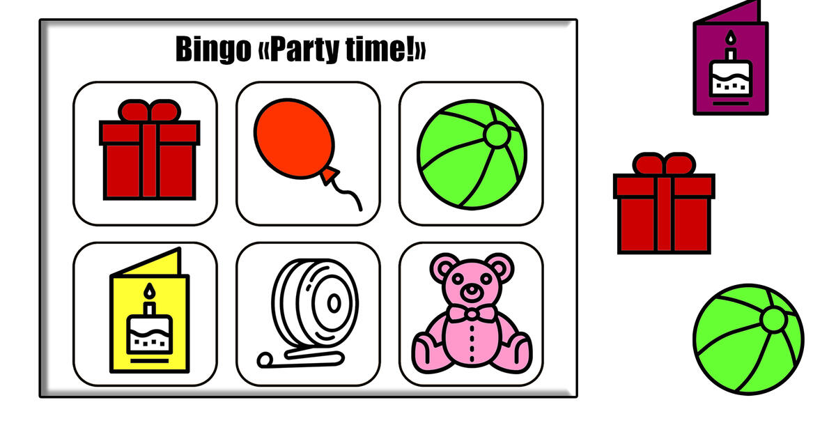 Bingo "Party time!" для учнів 2 класу, Smart junior | Інші методичні ...