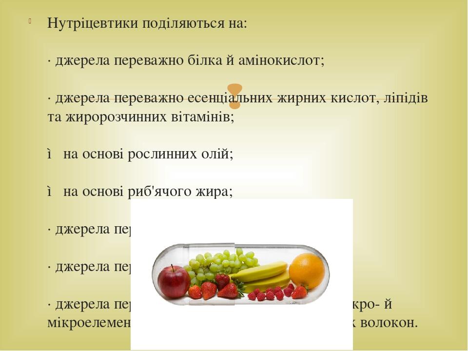 Презентація на тему: "БАДи нутрицевтики" | Презентація. Медицина
