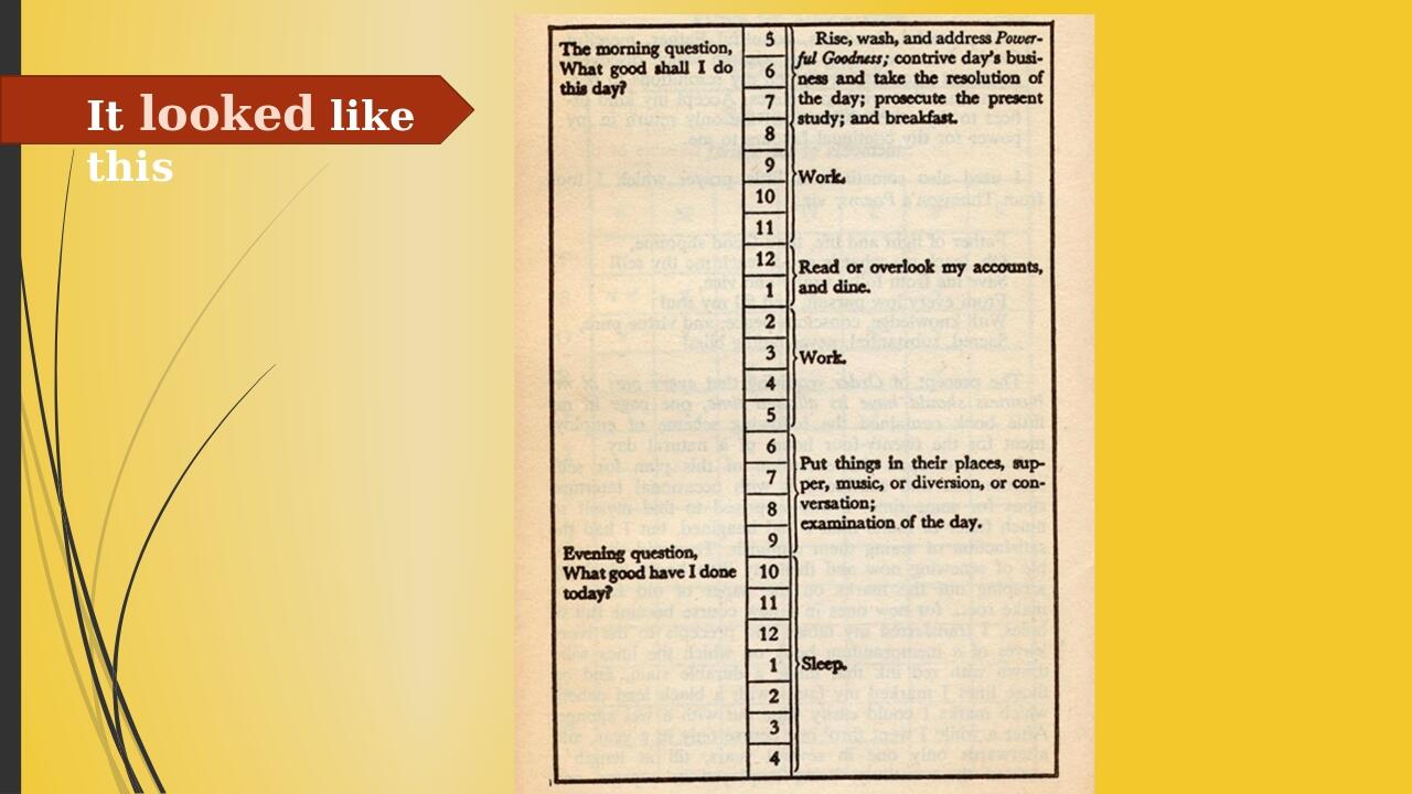 Презентація "Розпорядок дня Бенджаміна Франкліна" (Daily routines of ...