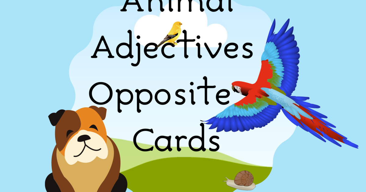 Animal Adjectives Opposite Cards | Інші методичні матеріали. Англійська ...