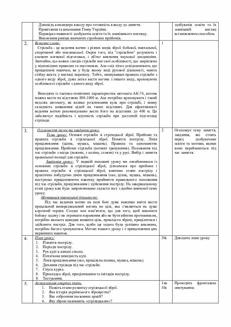 Розділ V Вогнева підготовка Тема 1 Стрілецька зброя та поводження з