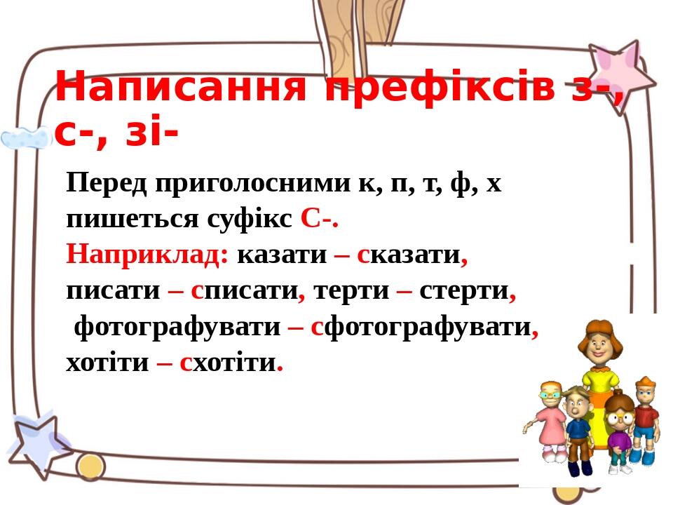Презентація на тему Написання префіксів з с зі роз без